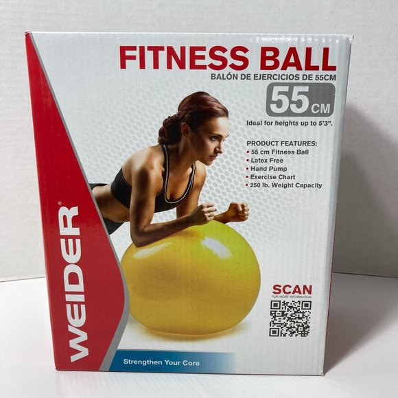 Weider | Other | Weider Fitness Ball 55cm Strengthen Your Core Exercise ...